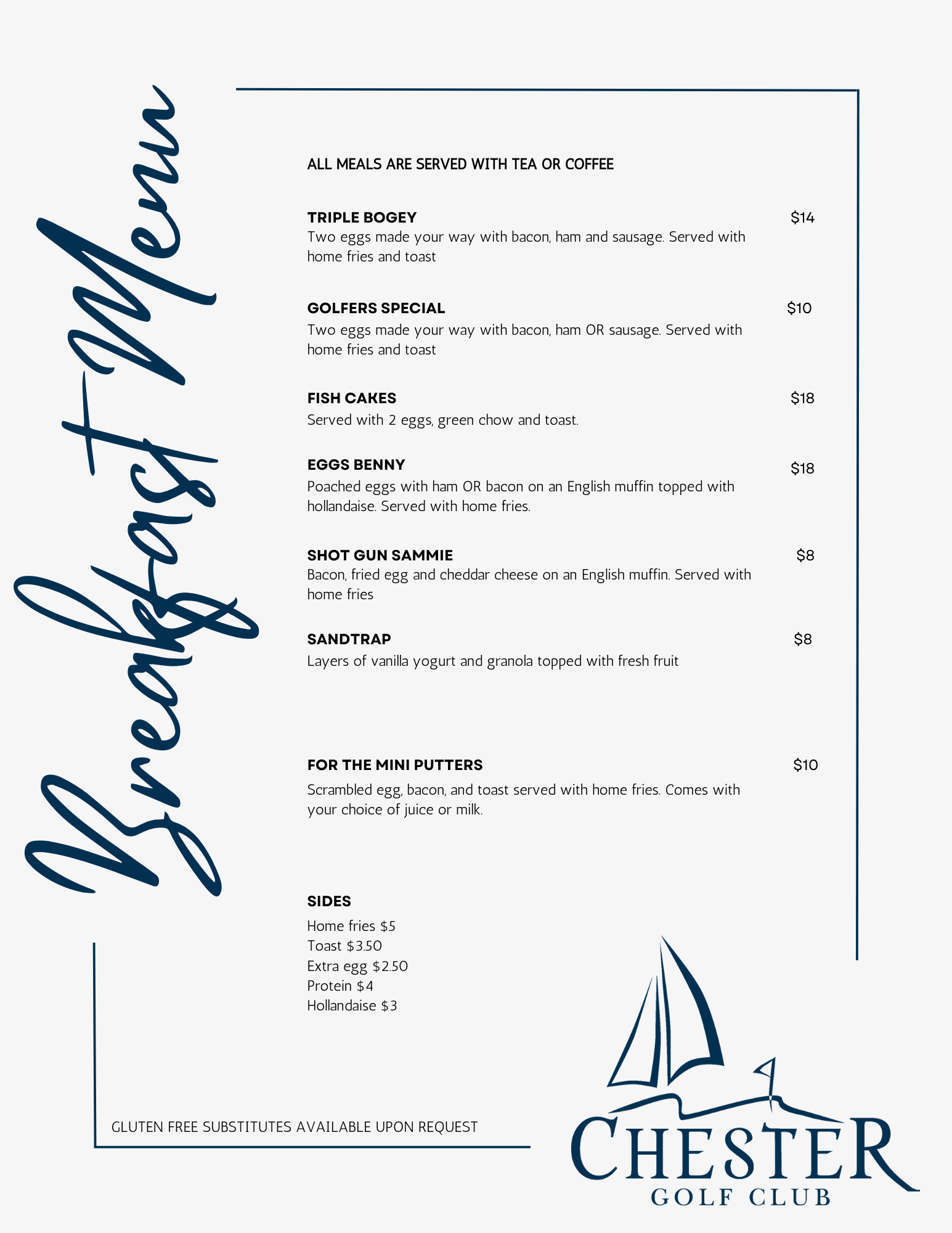 Clubhouse Restaurant - Chester Golf Club